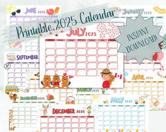 2025 Printable Calendar for Kids, Children's Calendars, Homeschool ...