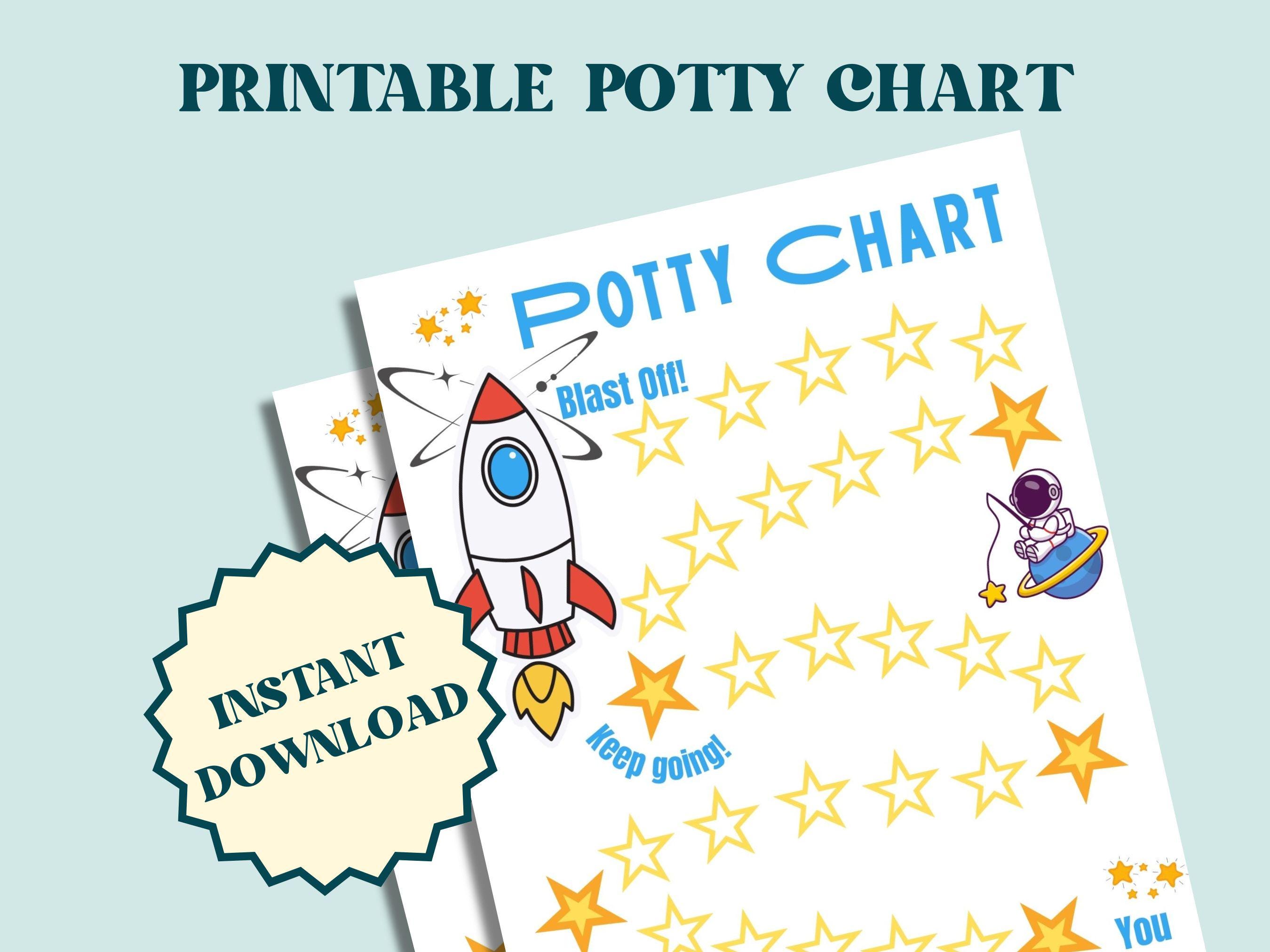 Space Potty Chart, Potty Training Chart, Sticker Chart, Potty Training ...
