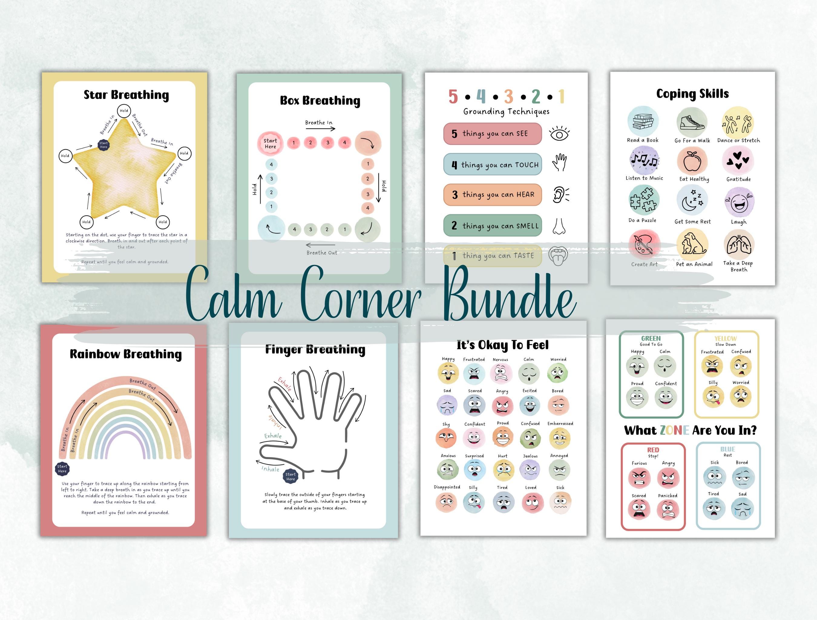 Boho Calm Corner Poster Bundle, Printable Calm Corner, Educational ...
