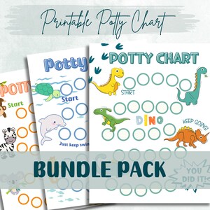 3 Pack Potty Chart Set, Reward Chart, Printable Potty Chart, Digital ...