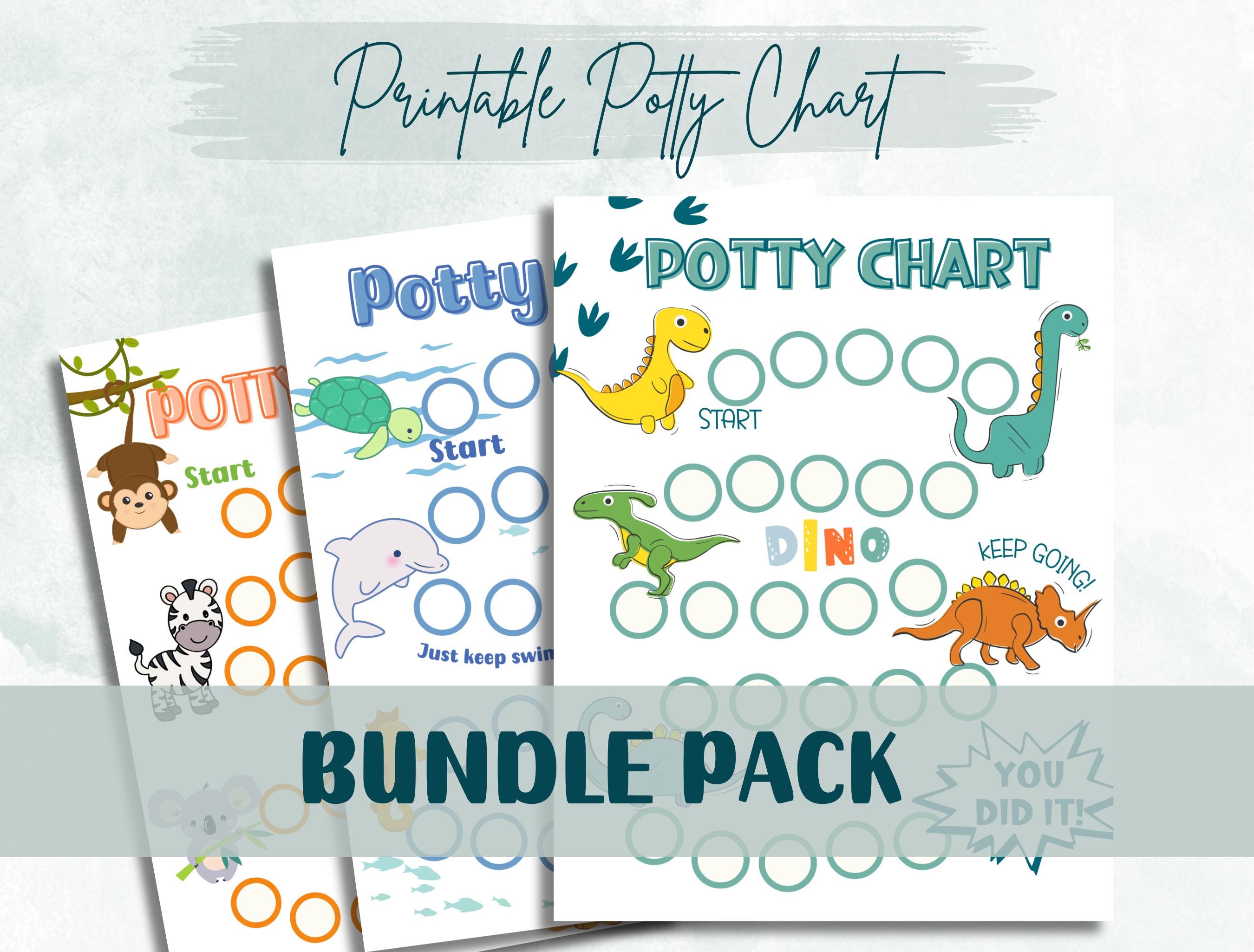 3 Pack Potty Chart Set, Reward Chart, Printable Potty Chart, Digital ...