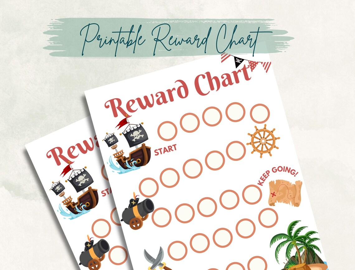 Pirate Reward Chart, Kids Chore Chart (digital Download) - Etsy