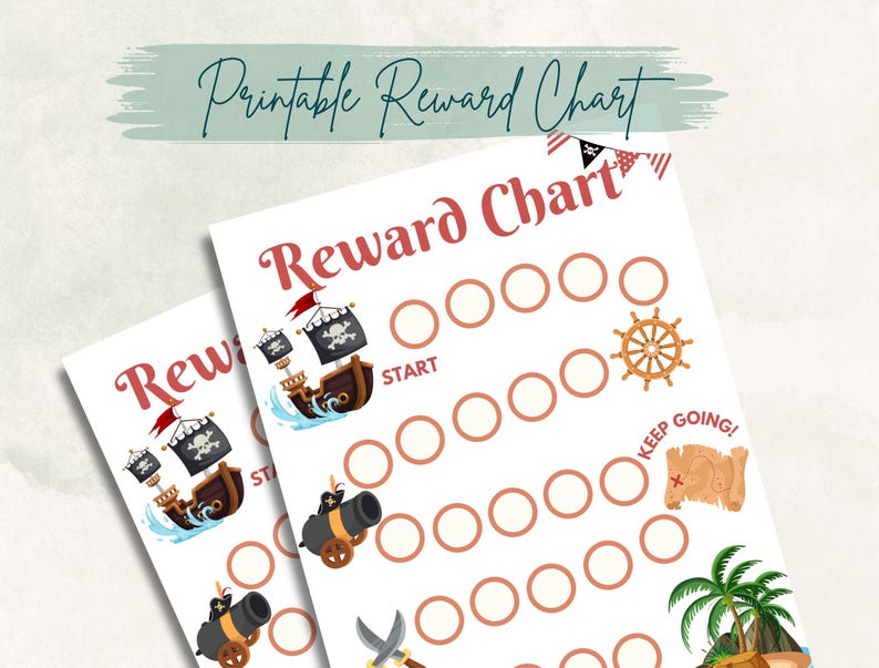 Pirate Reward Chart, Kids Chore Chart (digital Download) - Etsy