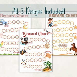 3 Pack Reward Chart Set for Kids, Printable Reward Chart, You Can Do It ...