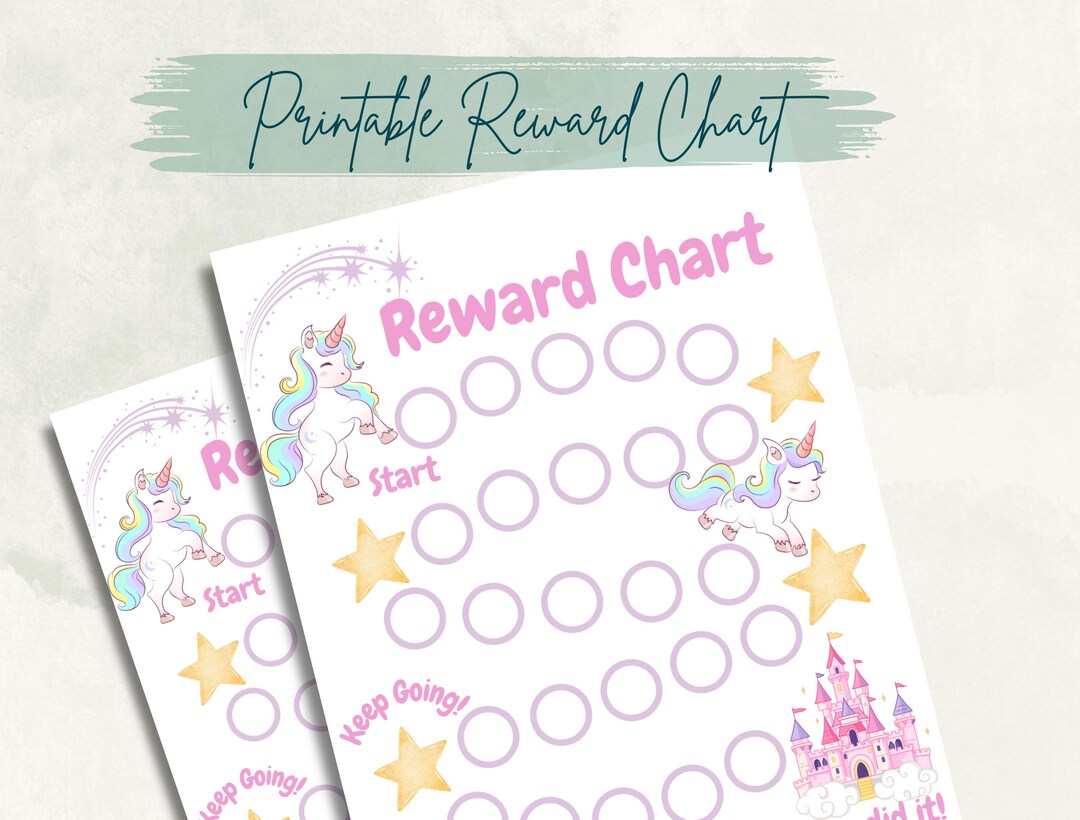 Unicorn Reward Chart, Printable Reward Chart, Behaviour Chart, Positive ...
