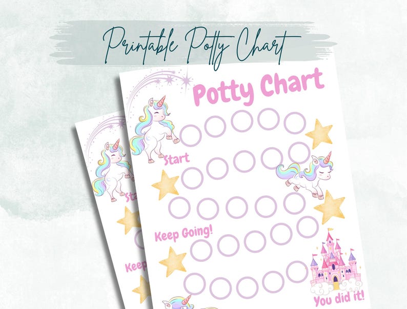 Unicorn Potty Chart, Potty Training Chart, Sticker Chart, Potty ...