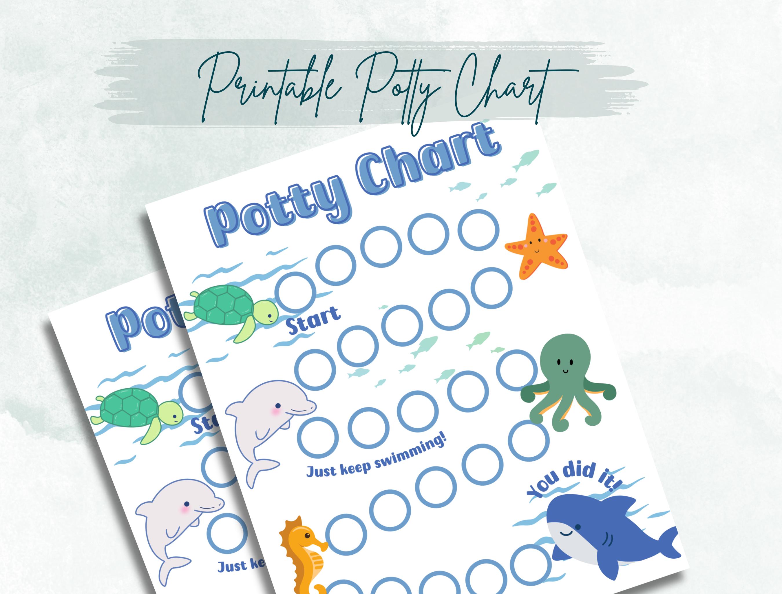 Ocean Potty Chart, Potty Training Chart, Sticker Chart, Potty Training ...