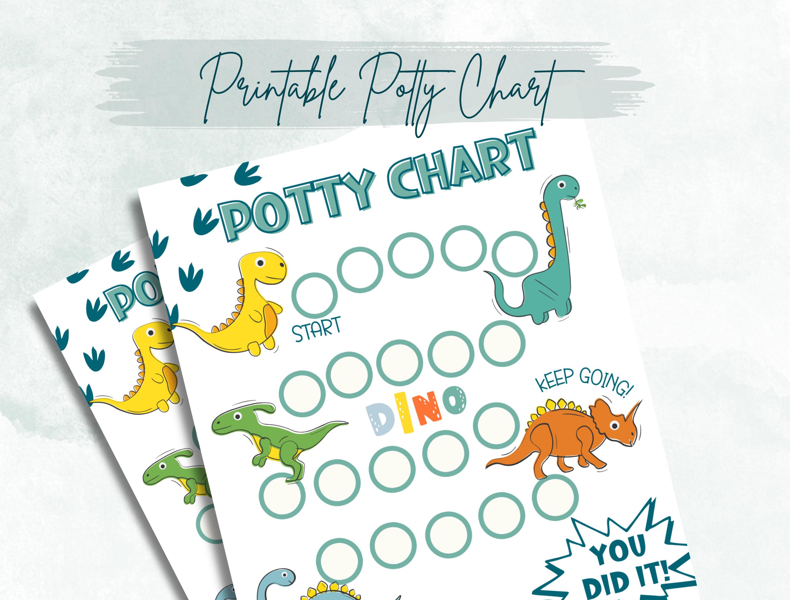 Dinosaur Potty Chart, Potty Training Chart, Sticker Chart, Potty ...