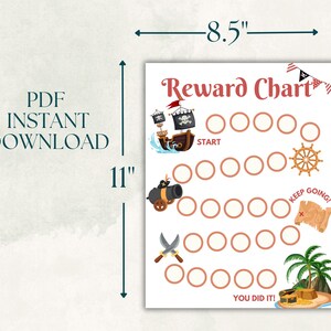 Pirate Reward Chart, Kids Chore Chart (digital Download) - Etsy