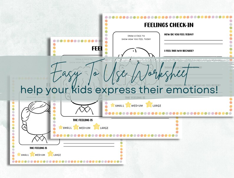 Emotions Check-in Worksheet, Feelings Chart (digital Download) - Etsy
