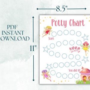 Fairy Potty Chart, Potty Training Chart, Sticker Chart, Potty Training ...