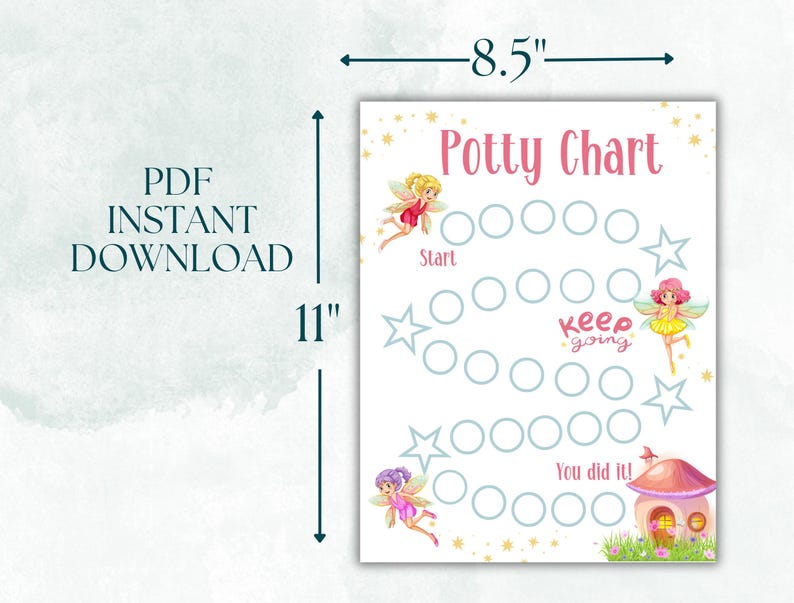 Fairy Potty Training Chart, Reward Sticker Chart (PDF) - Etsy