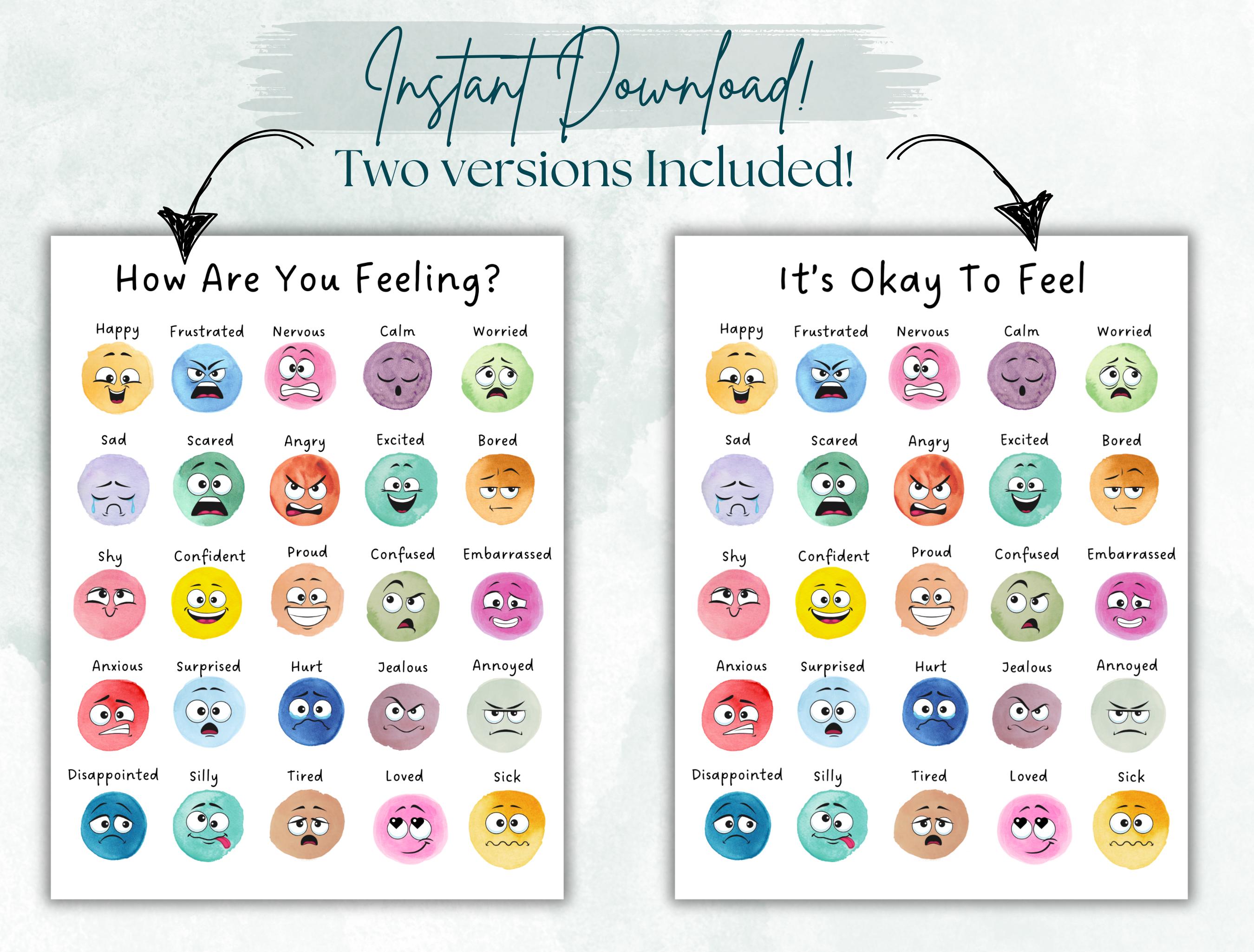 How Are You Feeling Poster, Printable Emotions Chart for Kids, It's ...