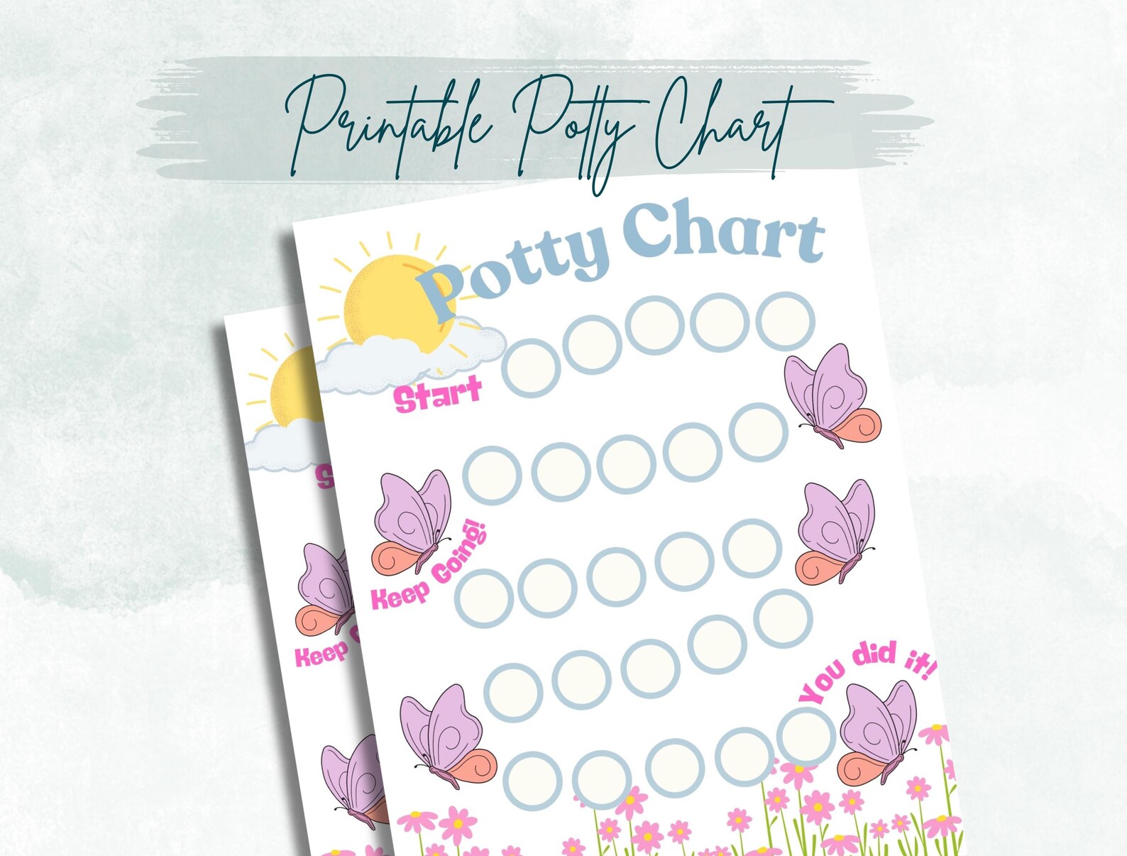 Butterfly Potty Chart, Potty Training Chart, Sticker Chart, Potty ...