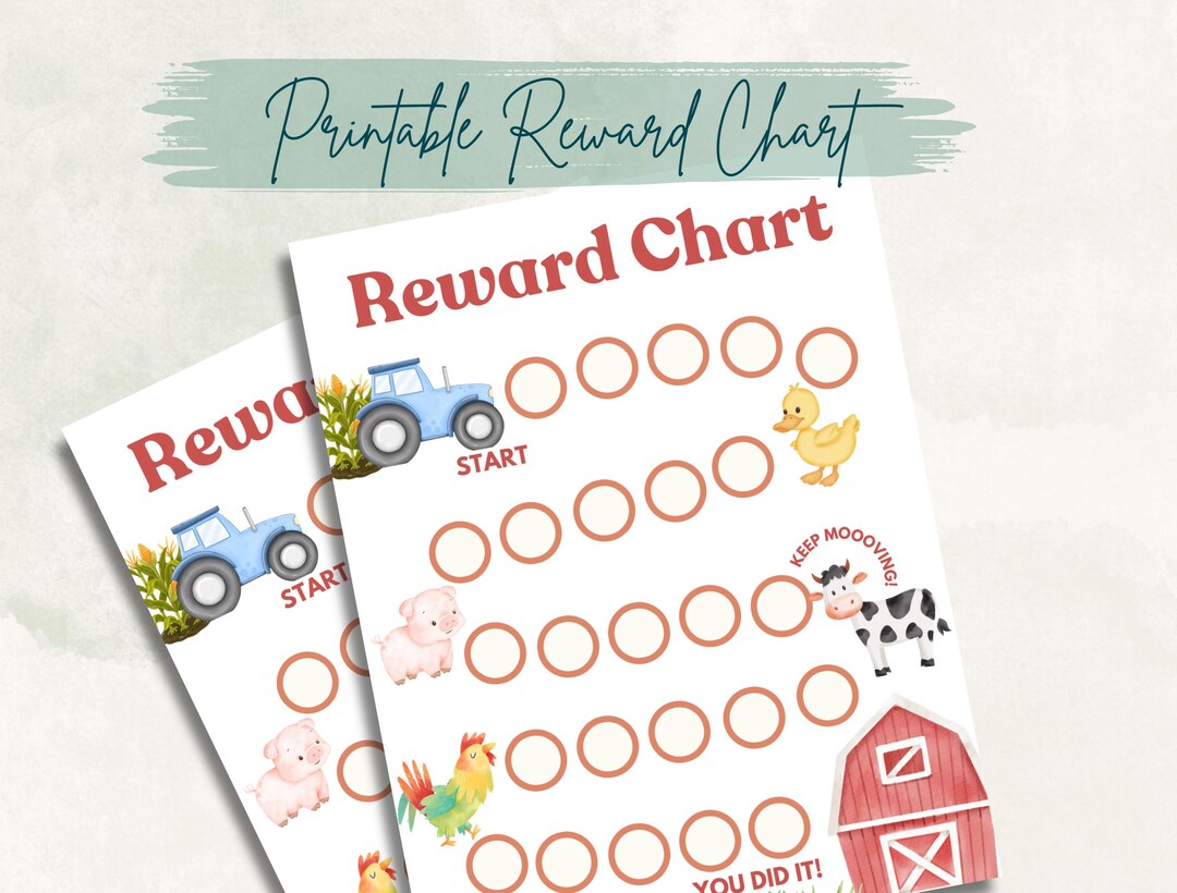 Farm Animals Reward Chart, Kids Chore Chart (digital Download) - Etsy