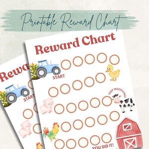 Farm Animals Reward Chart, Kids Chore Chart (digital Download) - Etsy
