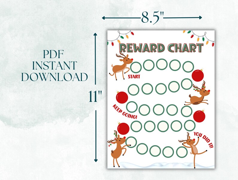 Reindeer Reward Chart, Printable Reward Chart, Behaviour Chart ...