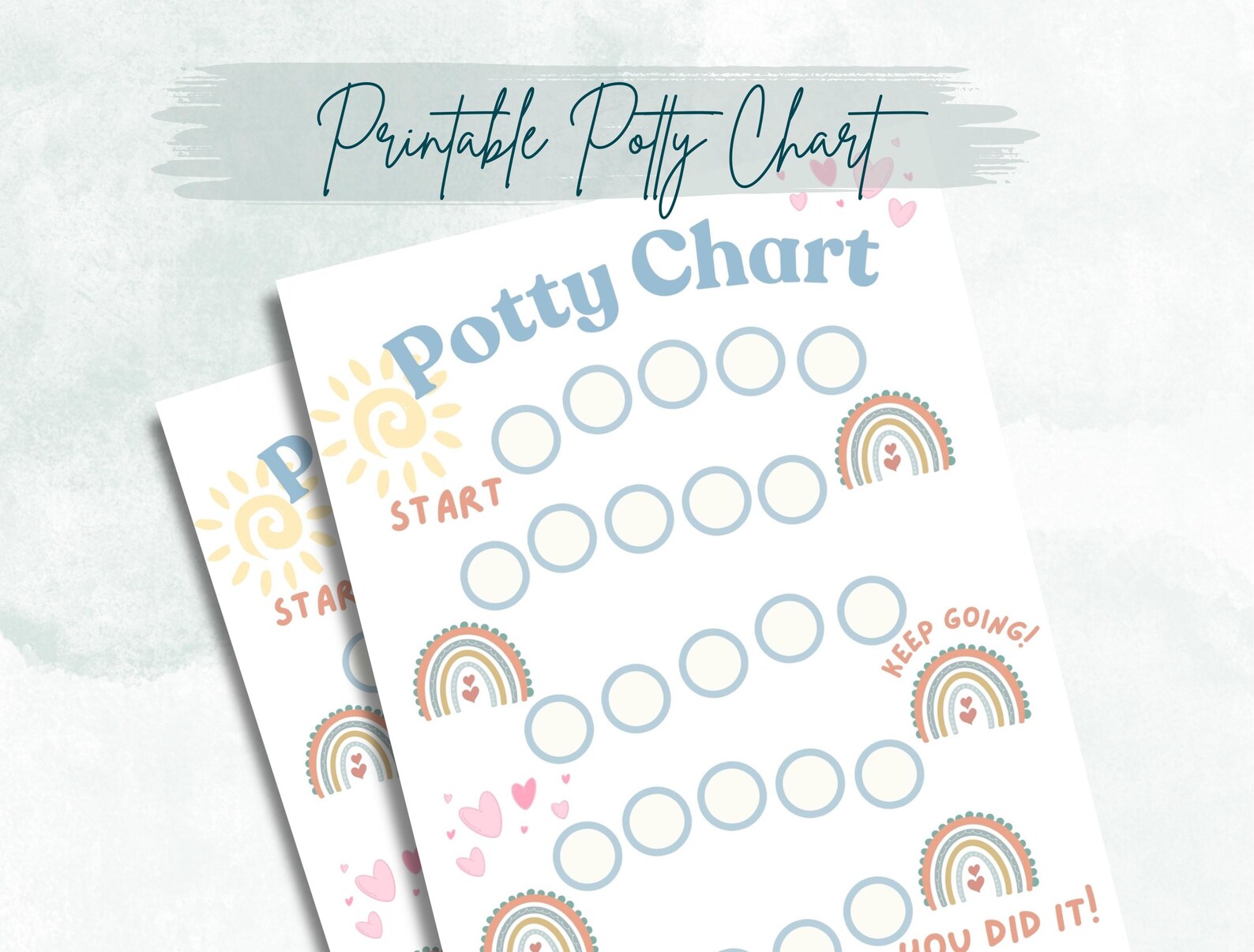 Rainbow Potty Chart, Potty Training Chart, Sticker Chart, Potty ...