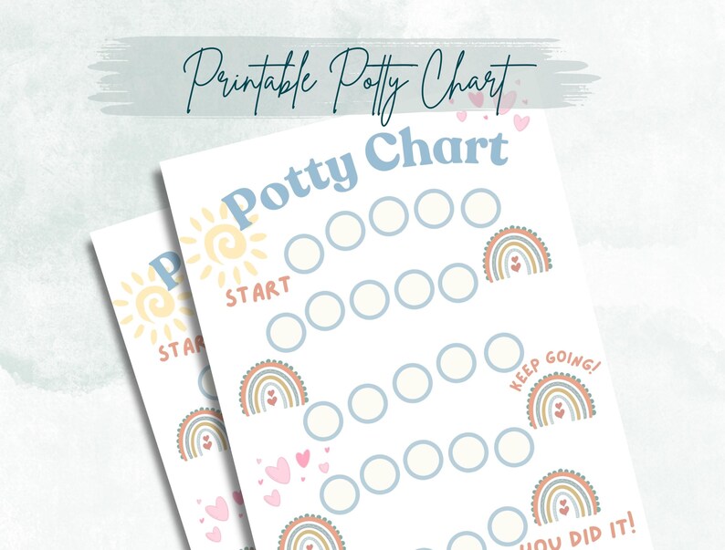 Rainbow Potty Chart, Potty Training Chart, Sticker Chart, Potty ...