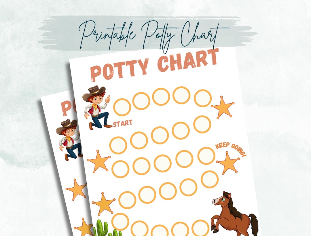 Cowboy Potty Chart, Reward Chart, Printable Potty Chart, Digital Potty ...