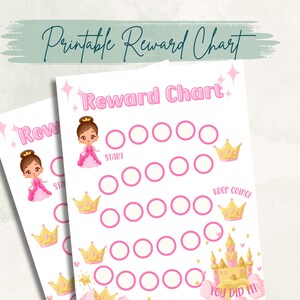Princess Reward Chart, Positive Behavior, Chore Chart (digital Download ...