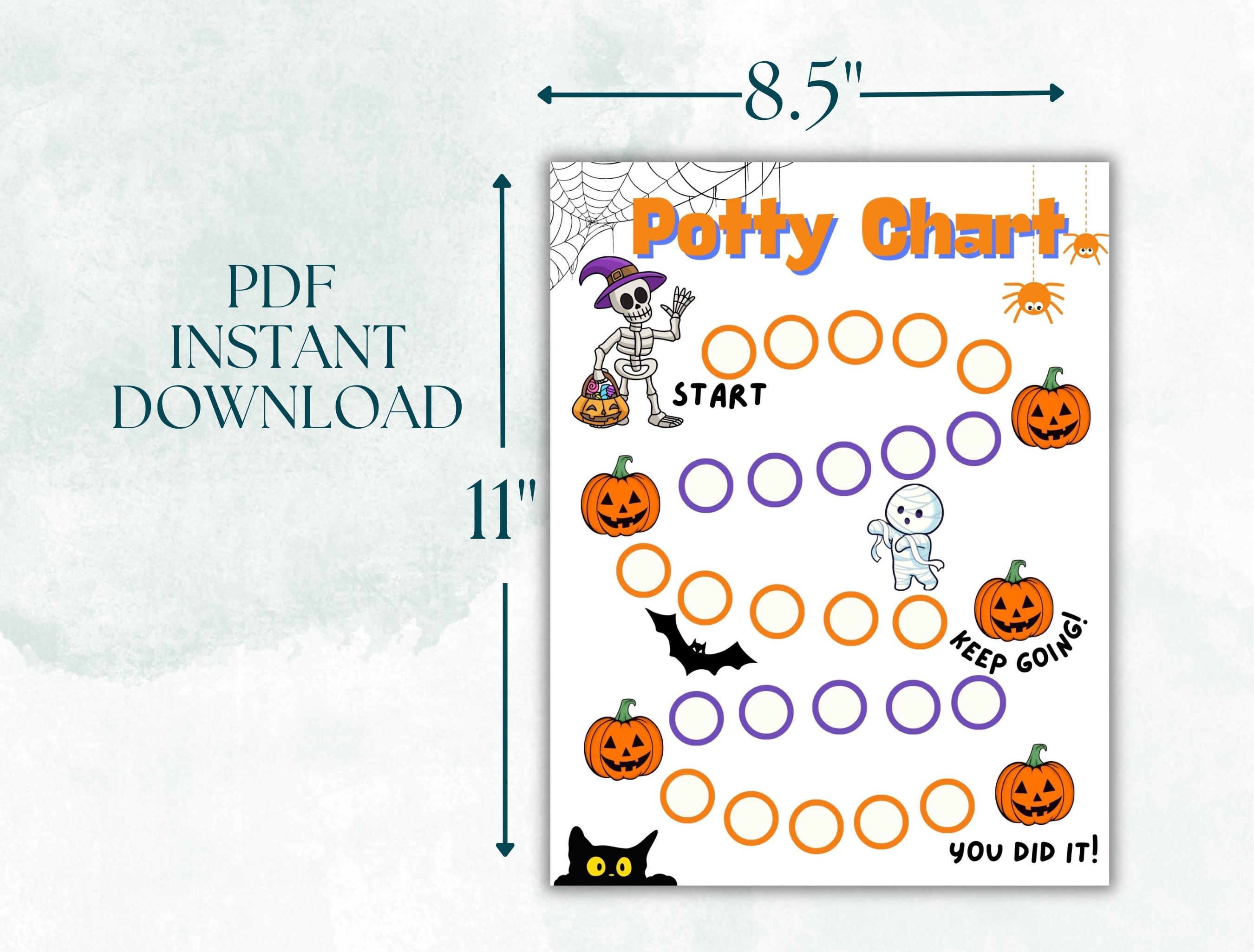 Halloween Potty Chart, Potty Training Chart, Sticker Chart, Potty ...