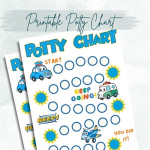 Vehicle Potty Training Chart, Kids Reward Sticker Chart (PDF) - Etsy