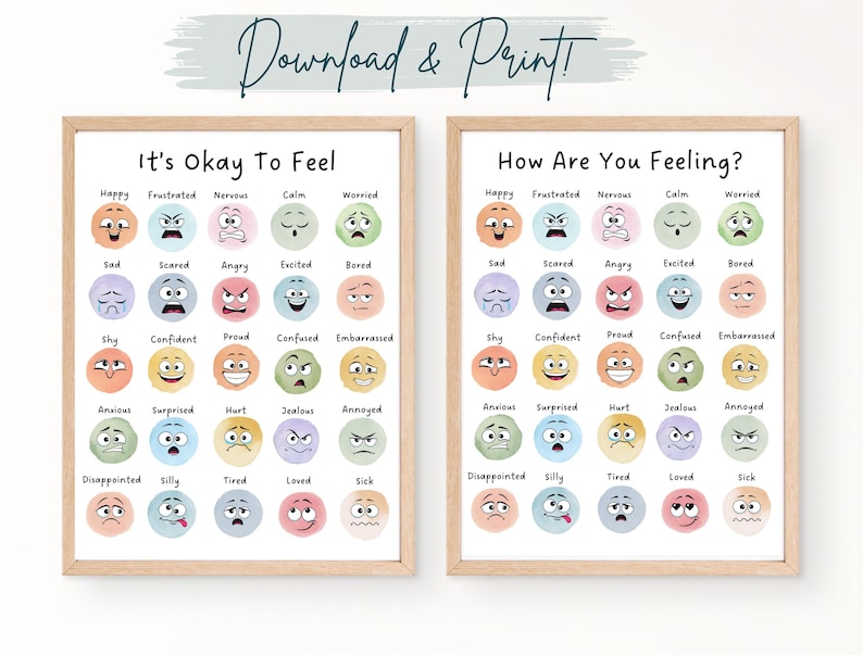 Boho How Are You Feeling Poster, Printable Emotions Chart, It's Okay to ...