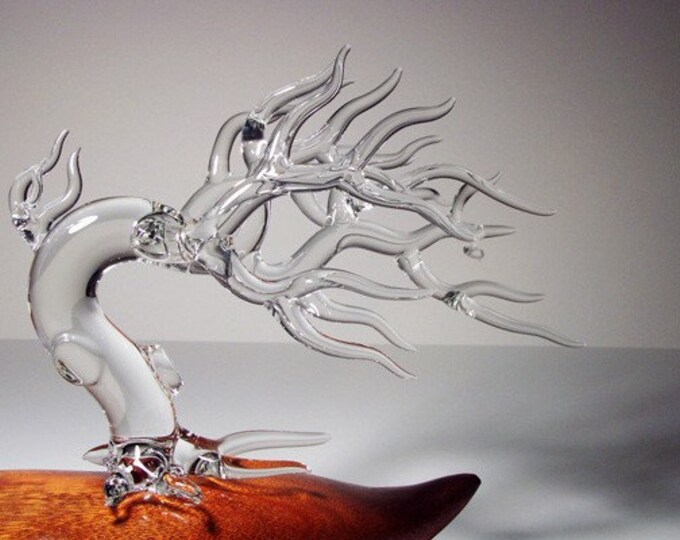 Vintage Frabel Studio Glass Crystal Sculpture Windswept Tree Design by ...