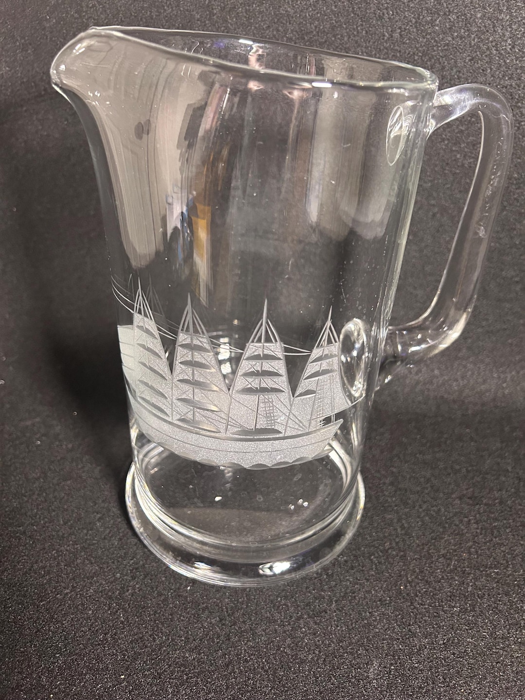 Toscany Crystal Pitcher With Etched Ship Design | Made in Romania ...