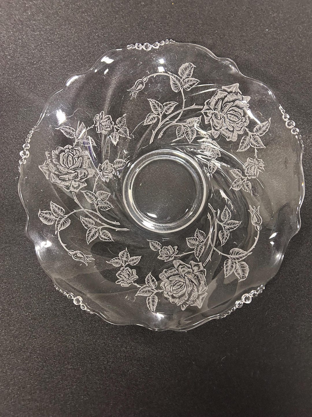 Heisey Rose Glass Bowl |vintage | Blown Glass | - Etsy
