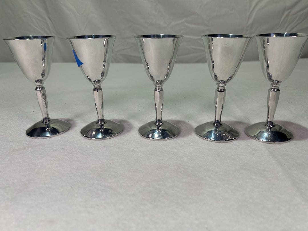 Sherry Silver Goblets | Set of 5 | Plator Spain | - Etsy