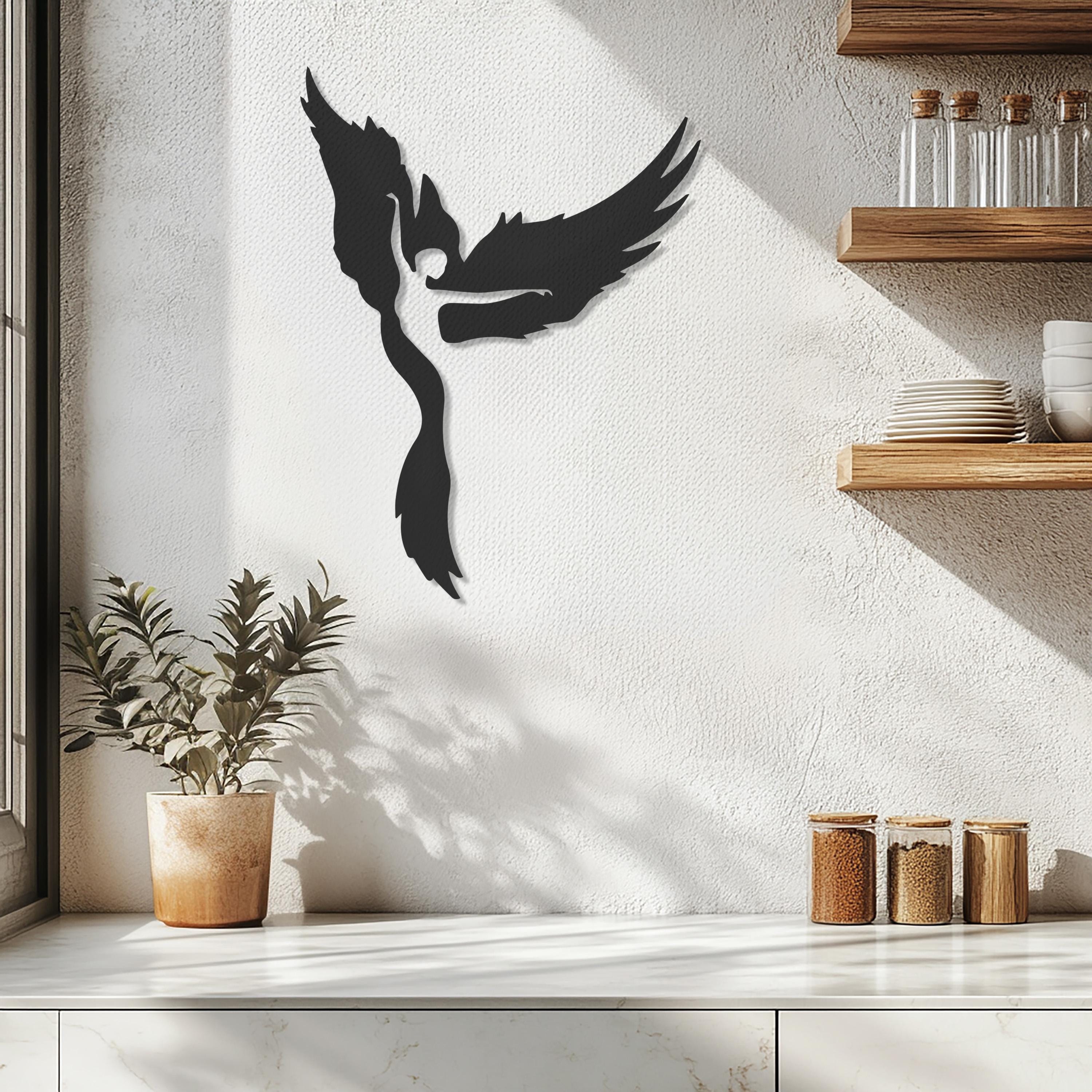 Elegant Angel Silhouette Metal Wall Art Spiritual Home Decor Accent - Etsy