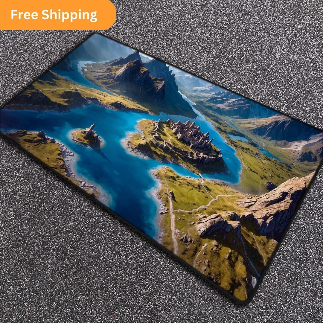 Lake Citadel // Fantasy Deskmat Playmat and Mousepad // TCG Playmat ...