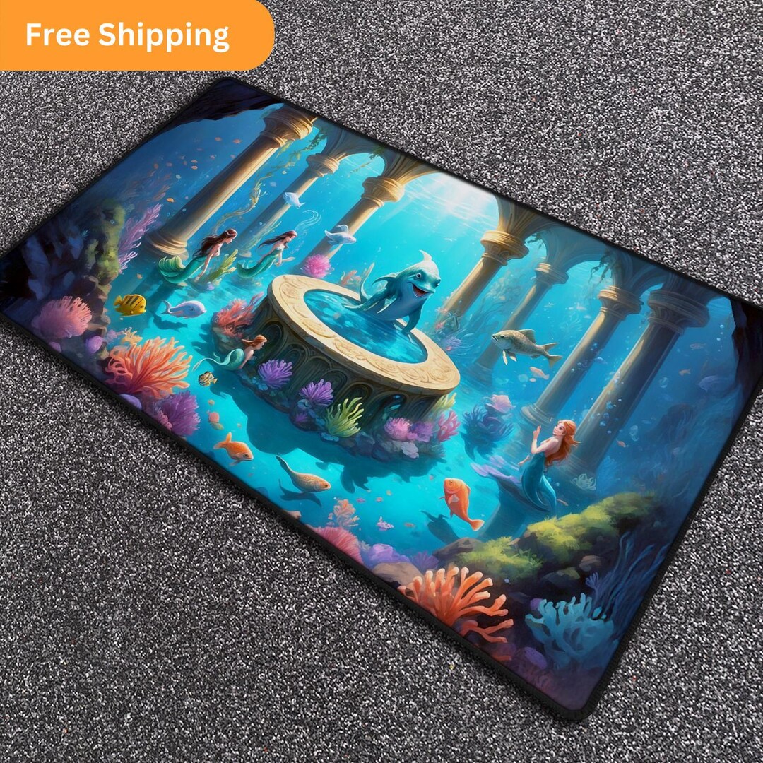 Merfolk Magic Bloomburrow Playmat Deskmat // Gift for Gamers // Cute ...