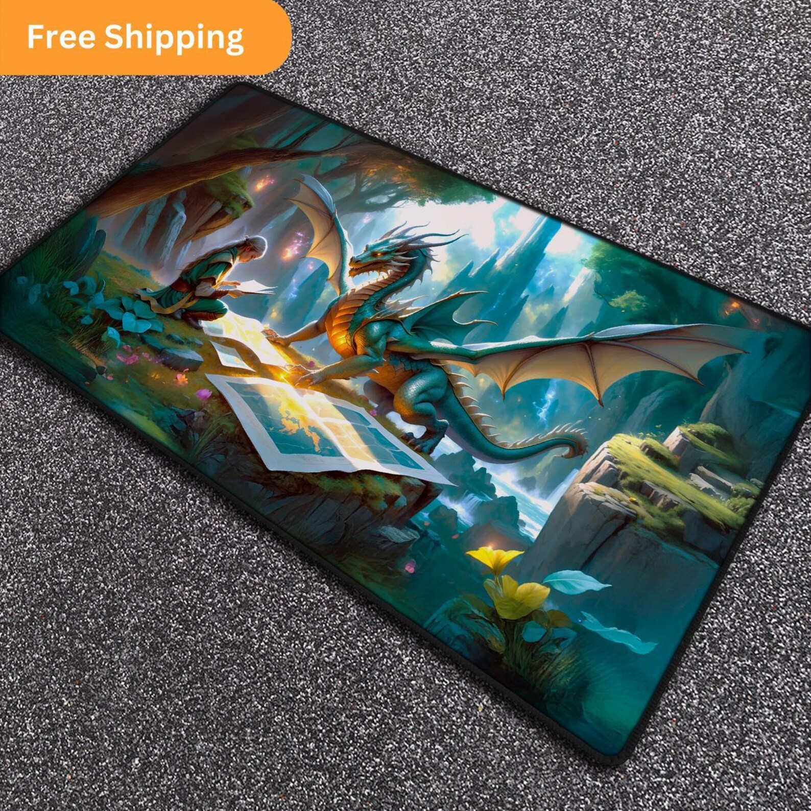 Dragon's Cartography MTG Playmat Deskmat // TCG Playmat // Gifts for ...