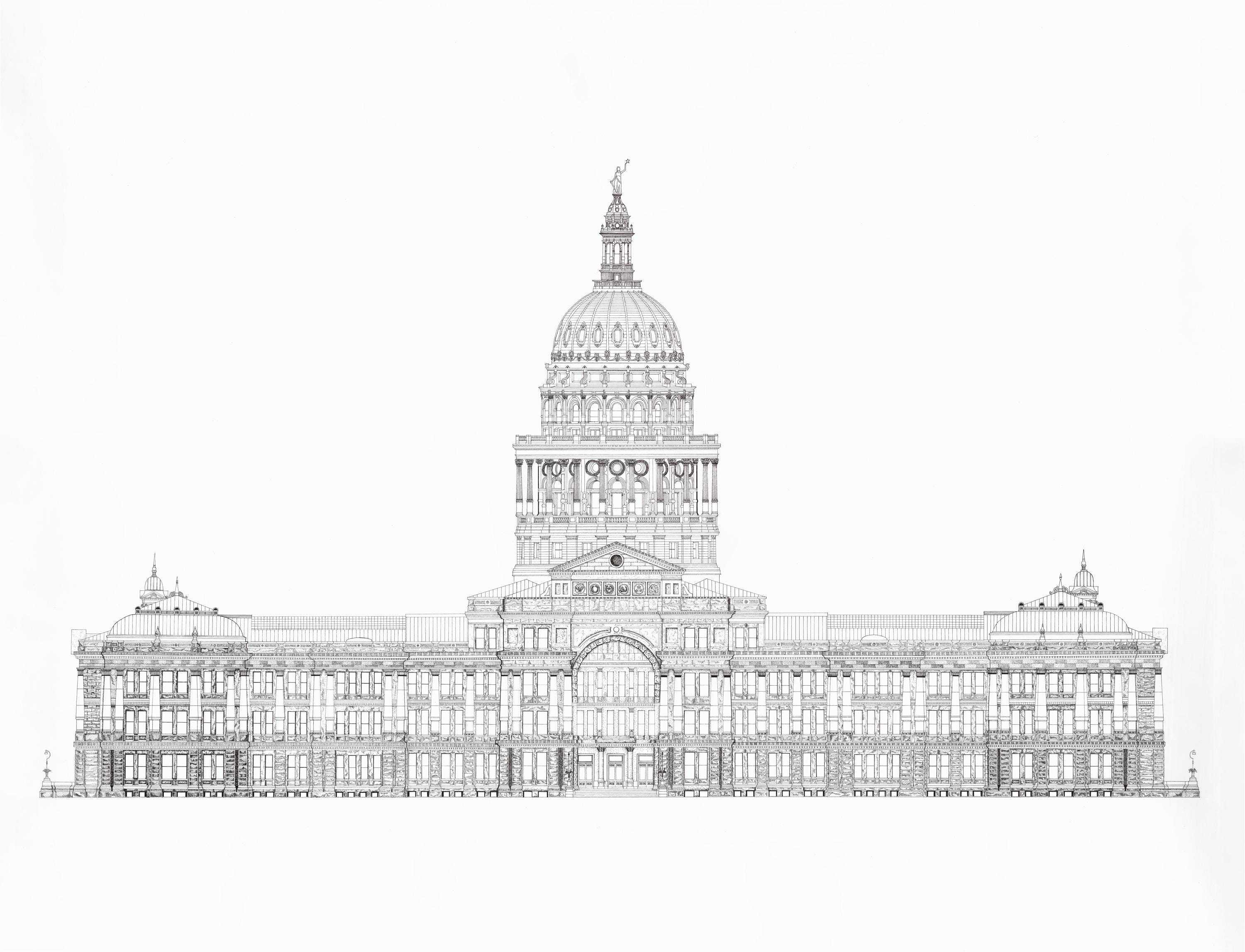 Capitol Building Line Drawing