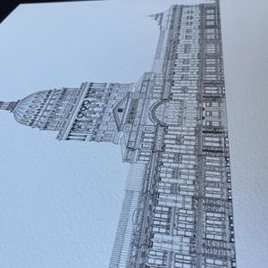 Texas State Capitol Architectural Drawing Original Print - Etsy
