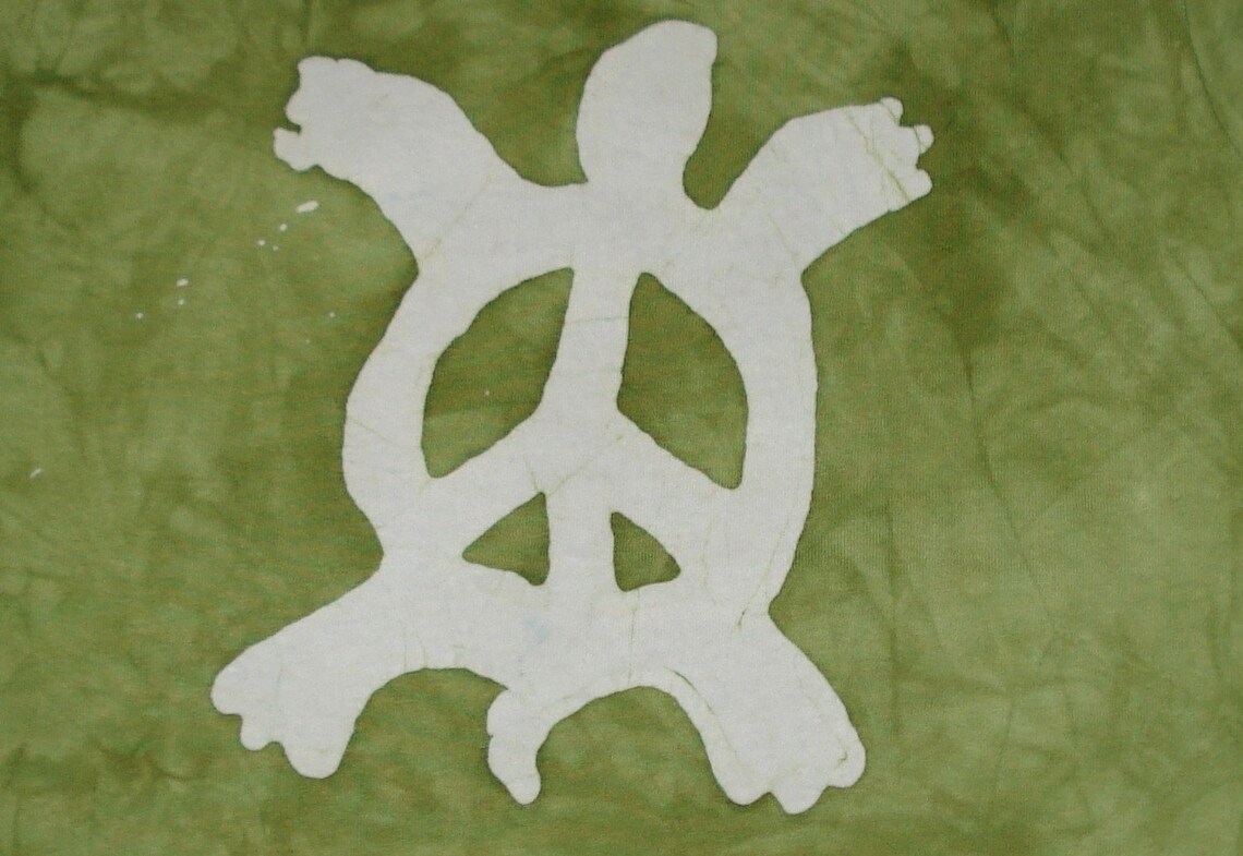 Peace Turtle Tee Shirt Kids Batik Avocado Green CUSTOM | Etsy