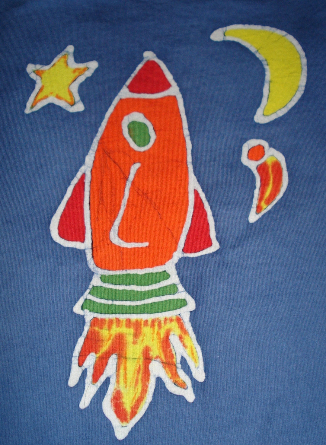 Rocket Ship Outer Space Batik Baby Onesie Moon Stars Universe - Etsy