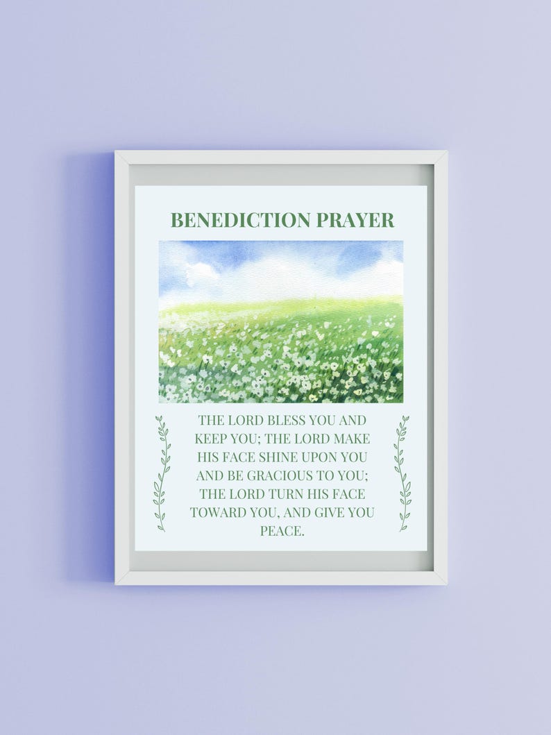 Watercolor Floral Benediction Prayer Digital Print - Etsy