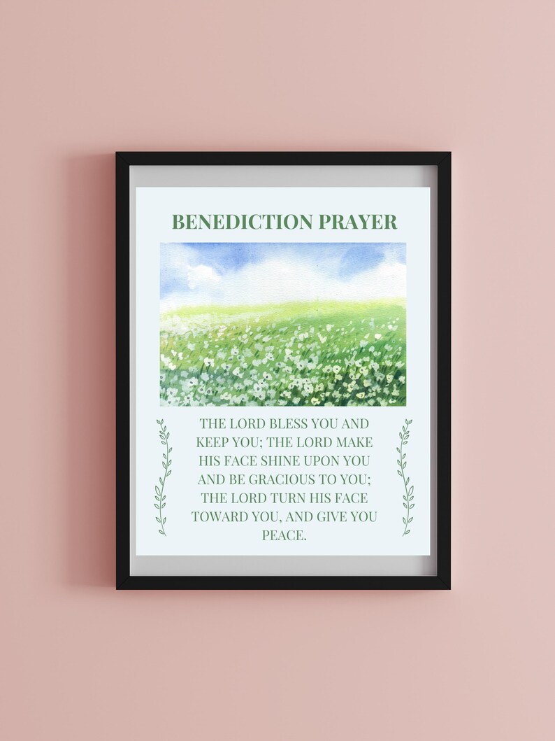 Watercolor Floral Benediction Prayer Digital Print - Etsy