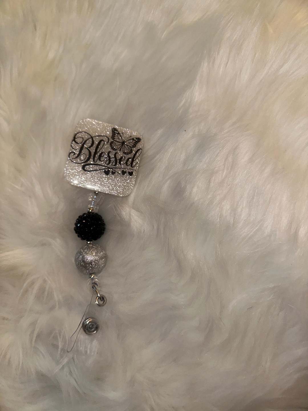 Blessed With Butterflies Black and White Retractable Badge Reel. - Etsy