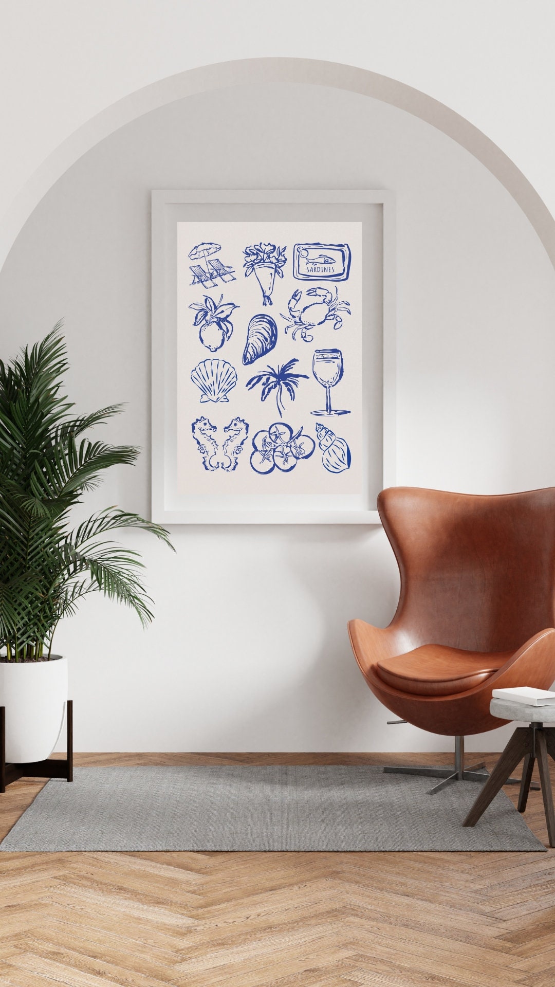 Light Blue Wall Art, Bar Cart Decor, Nautical Print, Aesthetic Bar Cart Print, Trendy Wall Art ...