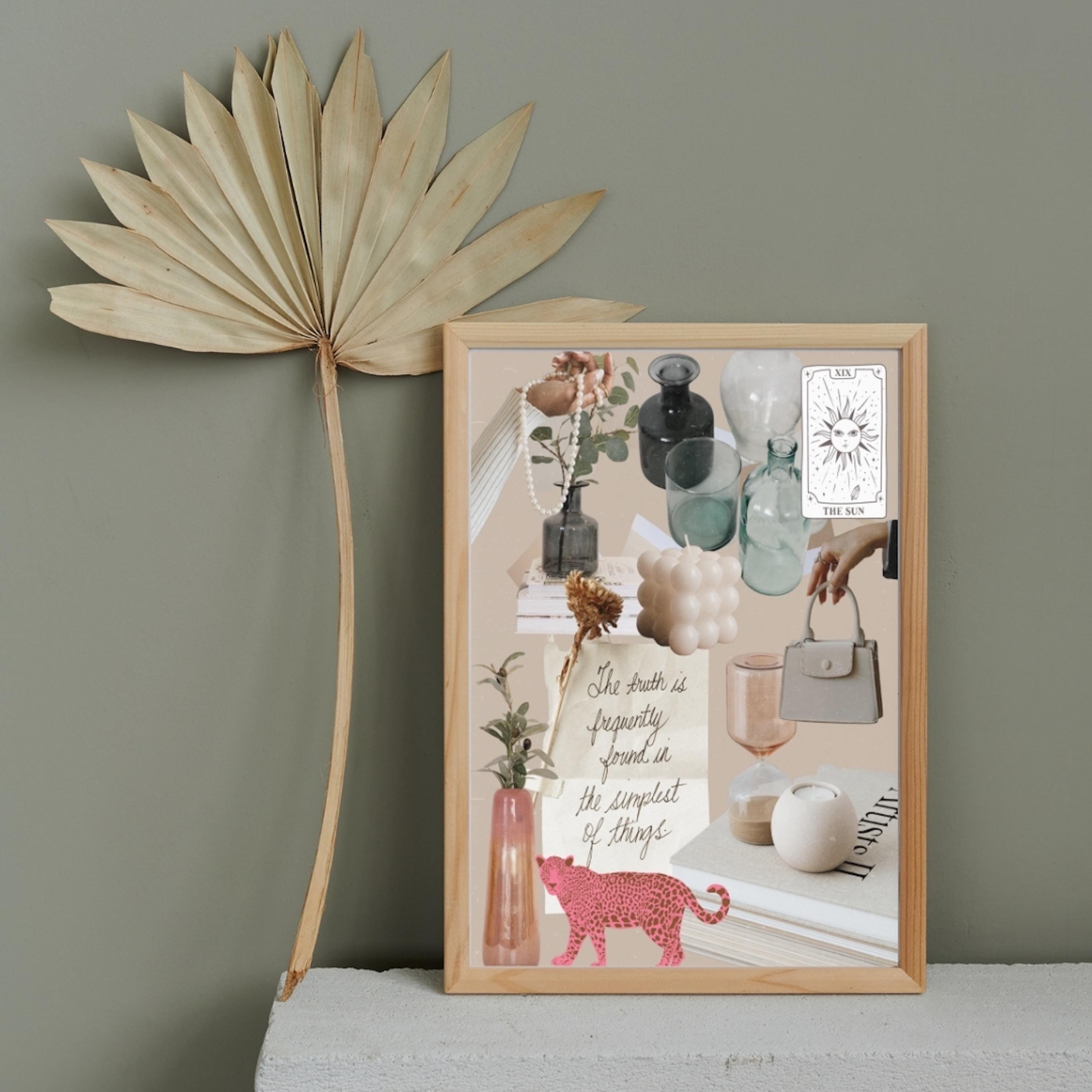 Mood Board Print, Visual Board Wall Art, Magazine Print, Retro Fashion ...