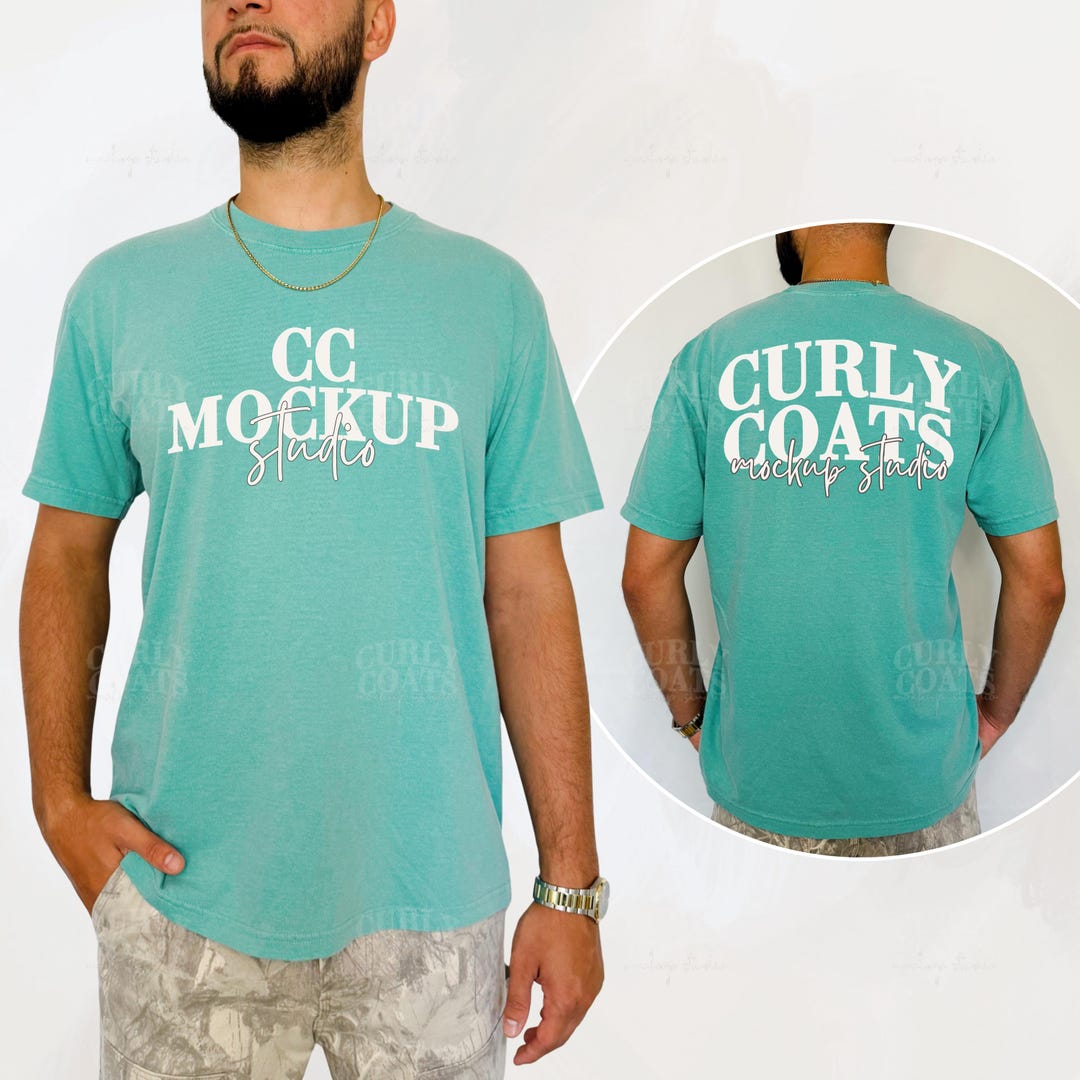 Seafoam Comfort Colors Mockup Back View | CC1717 Seafoam Back of Shirt ...