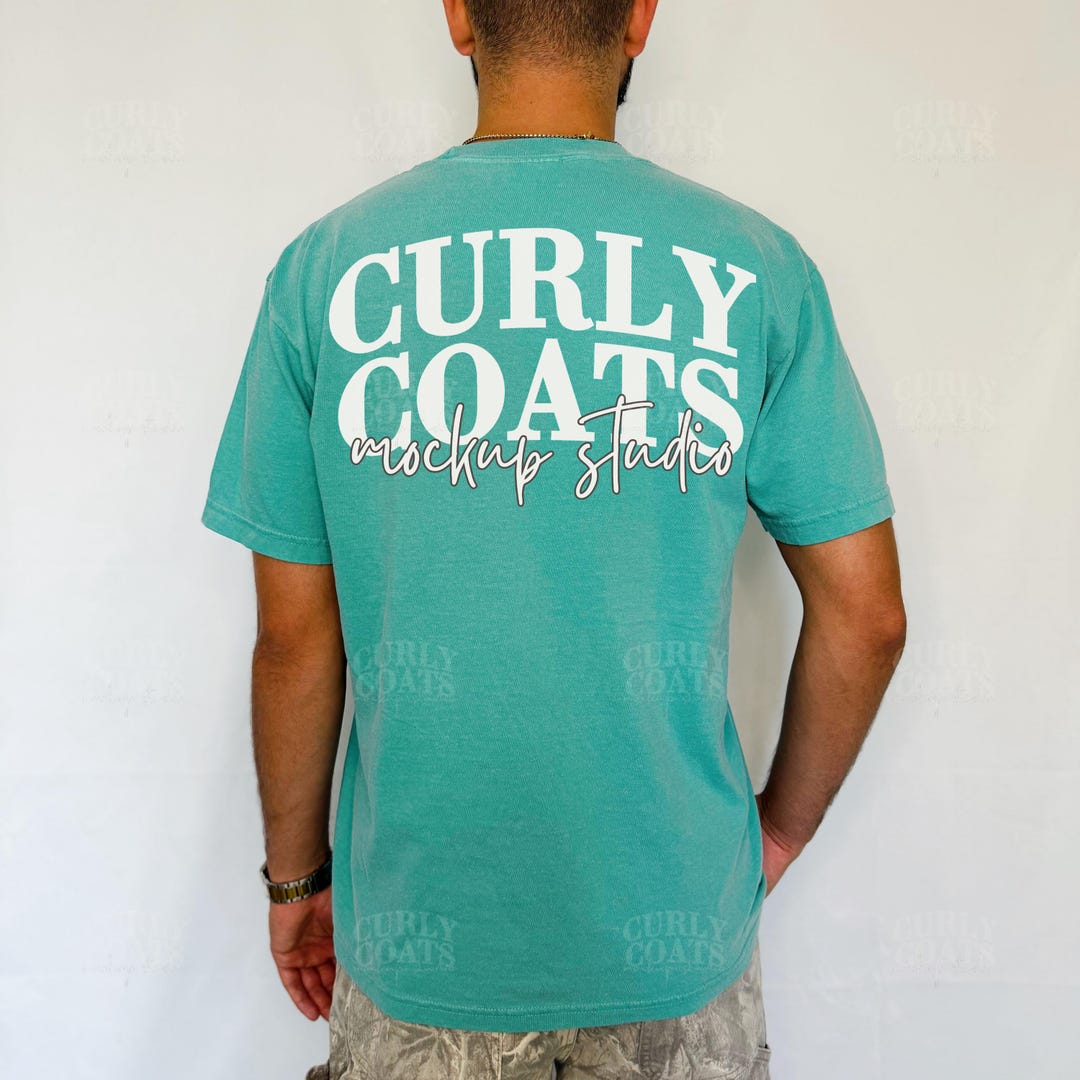 Seafoam Comfort Colors Mockup Back View | CC1717 Seafoam Back of Shirt ...
