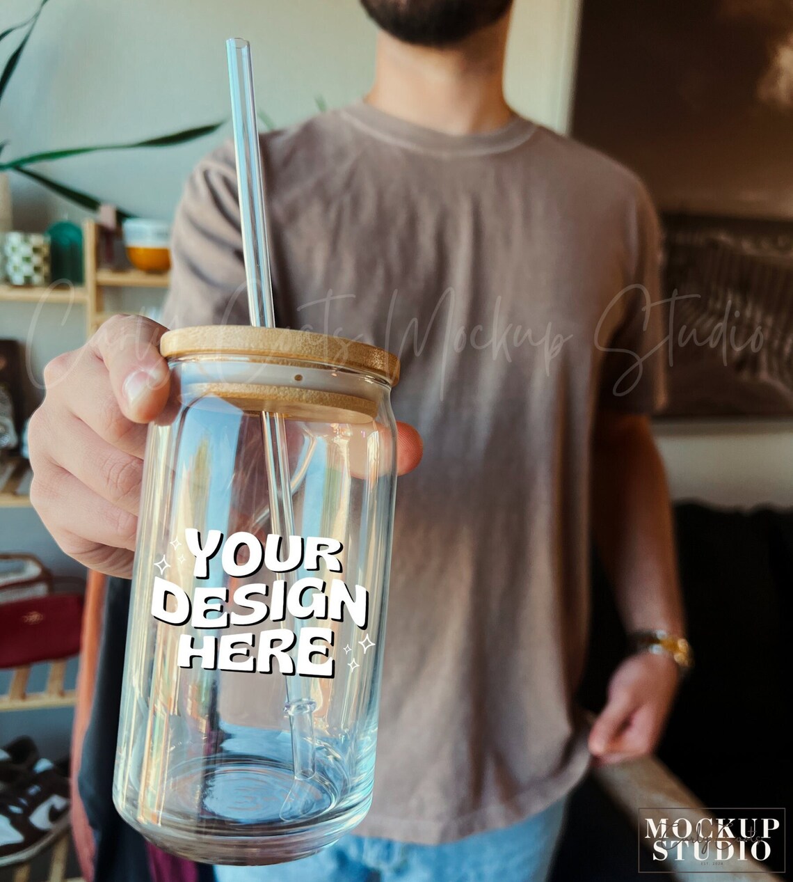 Sipper Glass Mockup, Glass Can Mockup, Libbey Glass Mockup, Beer Can ...