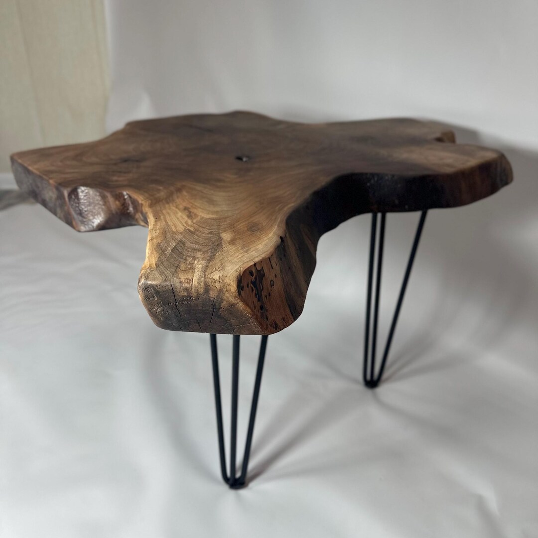 Wood Live Edge Table Top One of Kind Walnut Root Oil Wax Processing ...