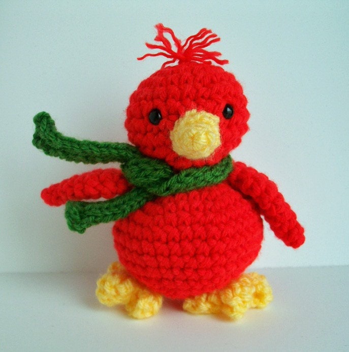Crochet Pattern Ready for Winter Red Bird - Etsy